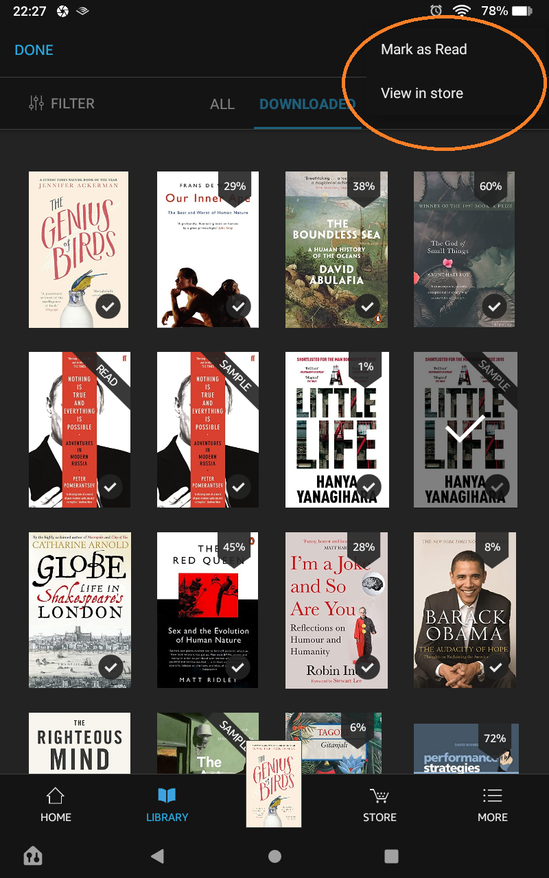 Can't delete Book Samples.