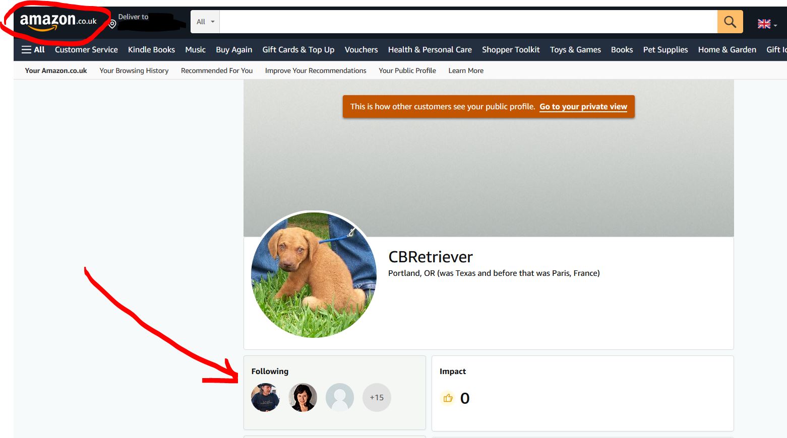 Access to list of authors followed