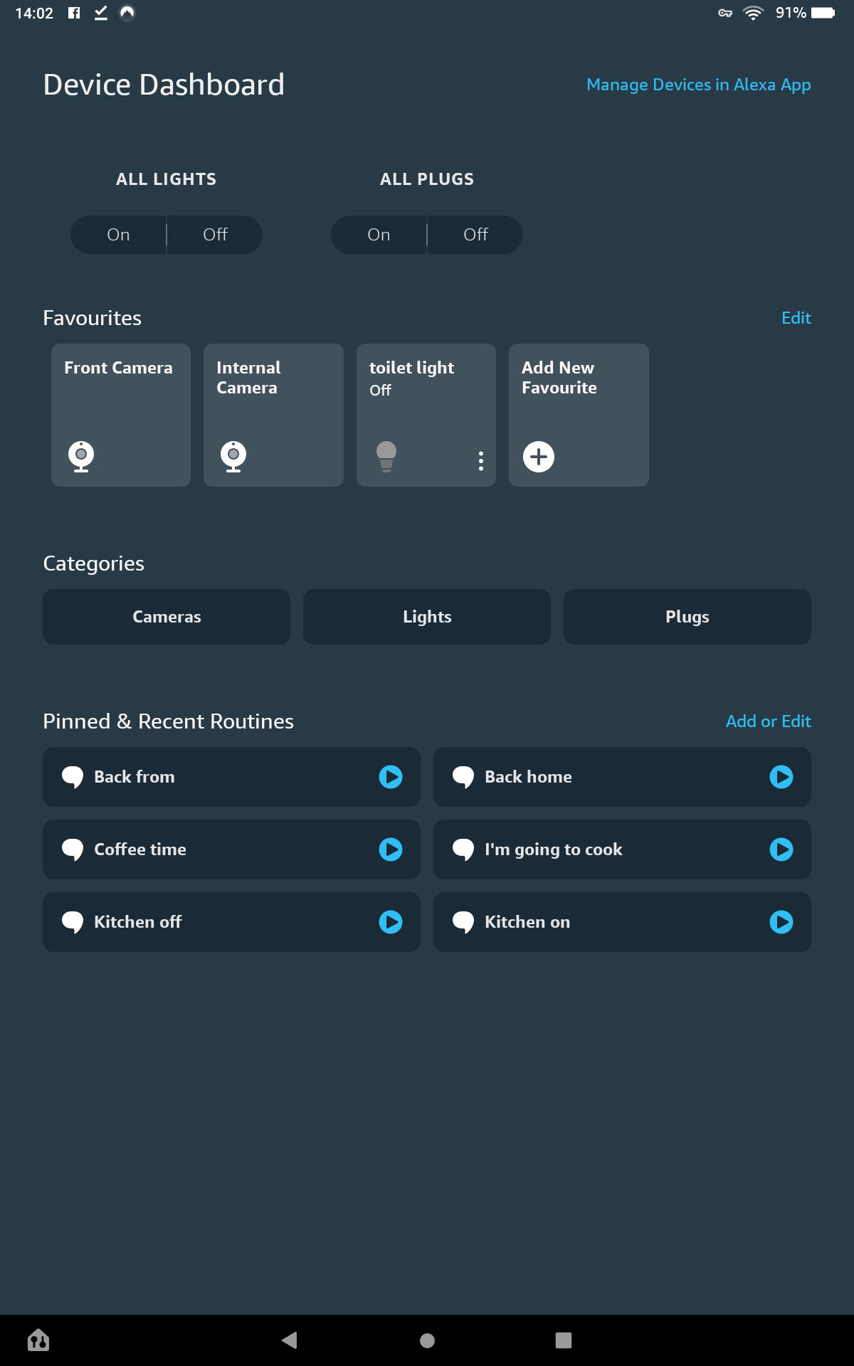 Device dashboard version