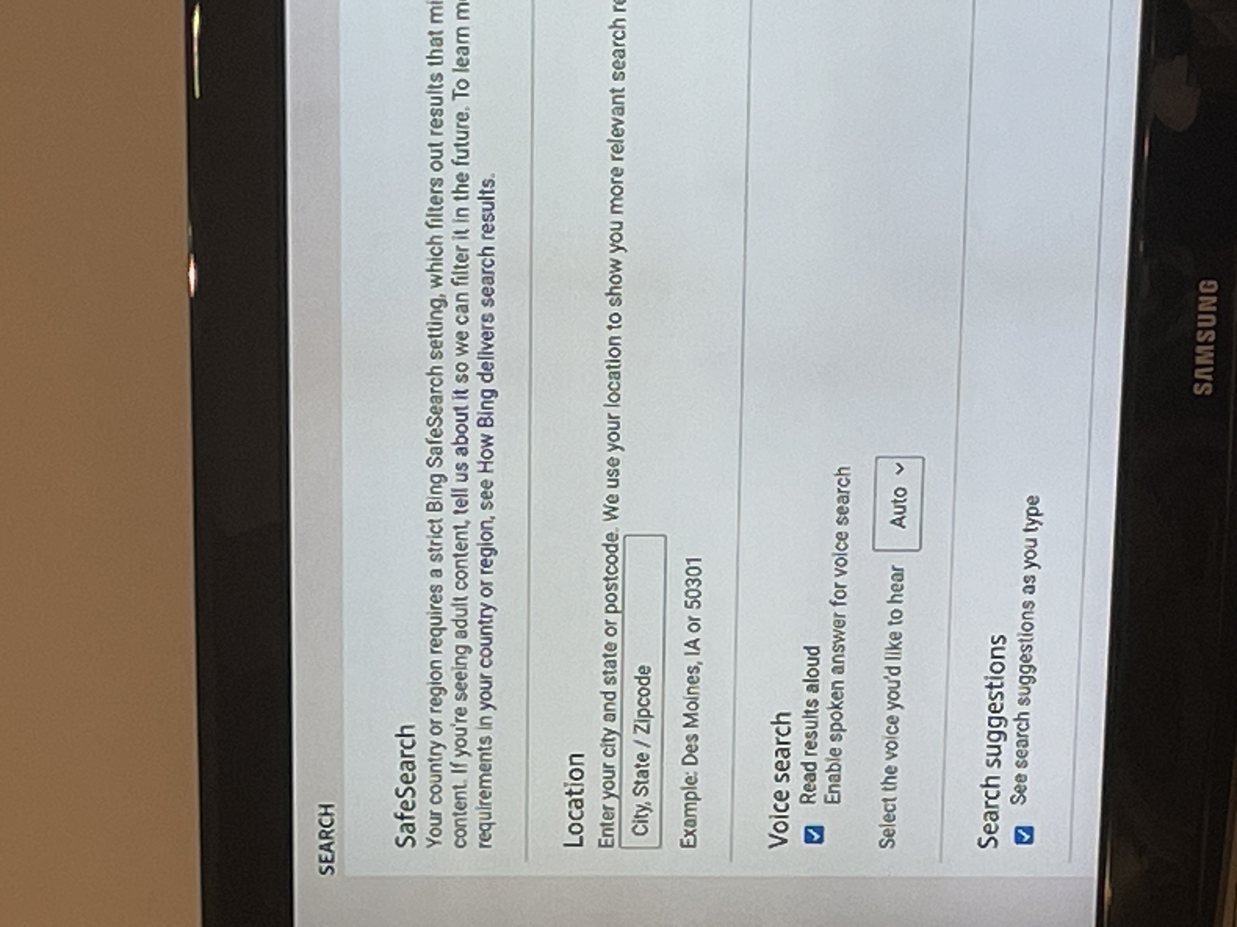 How to turn of strict safe search