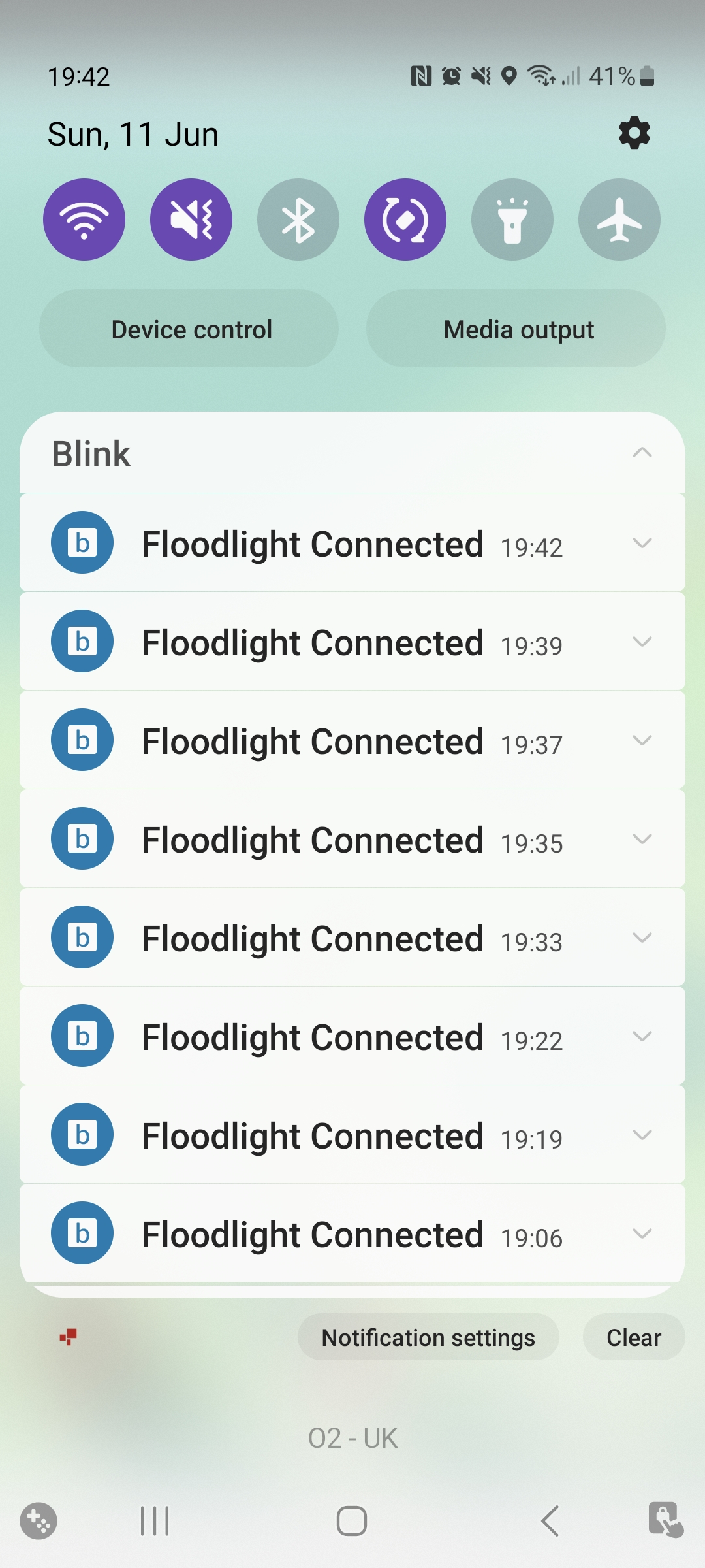 Continual Blink Floodlight Connected Notification