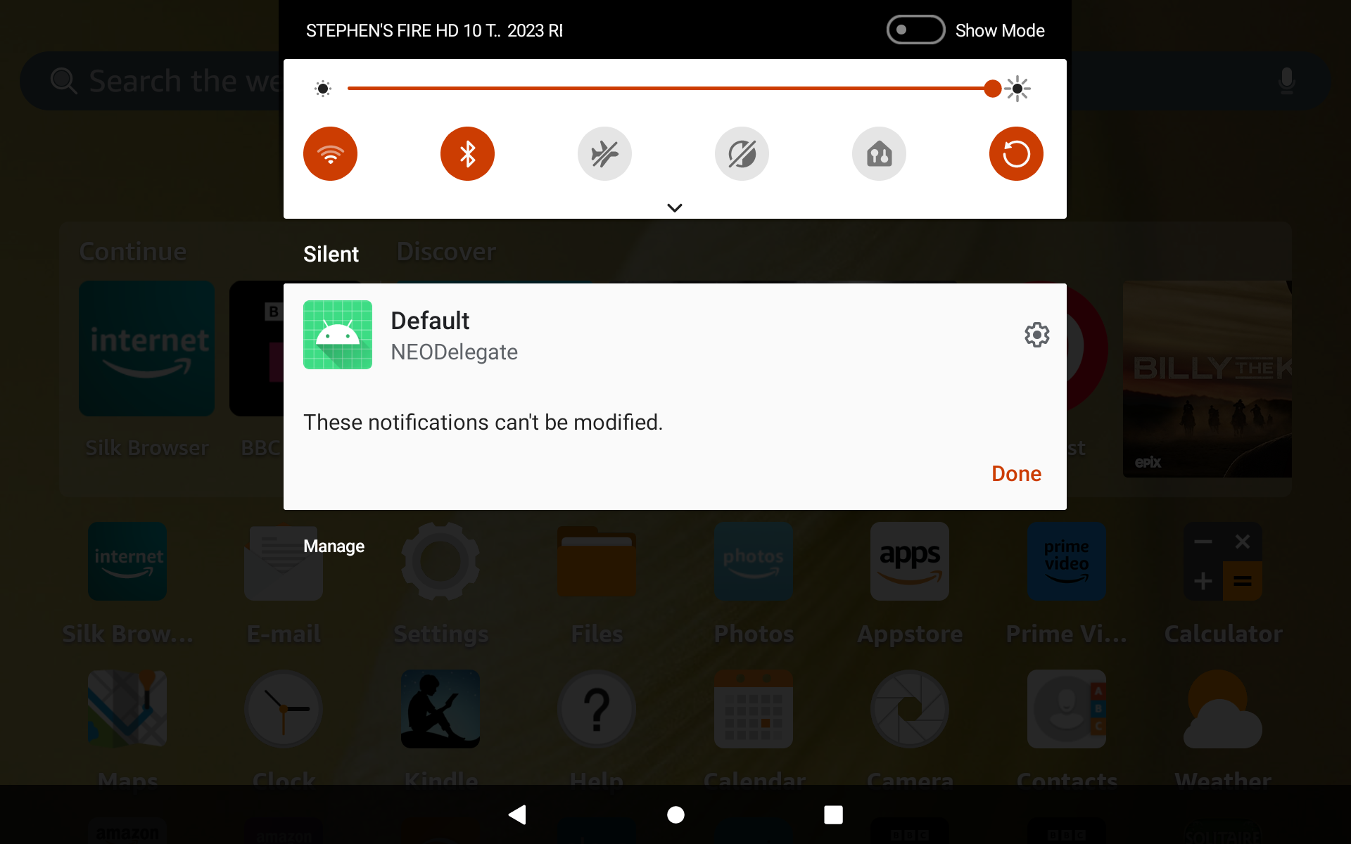 Bought a Fire HD 10 tablet in April & now seeing the NEO delegate message.