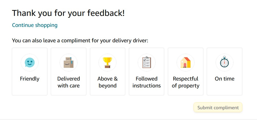 Complaint regarding an Amazon delivery